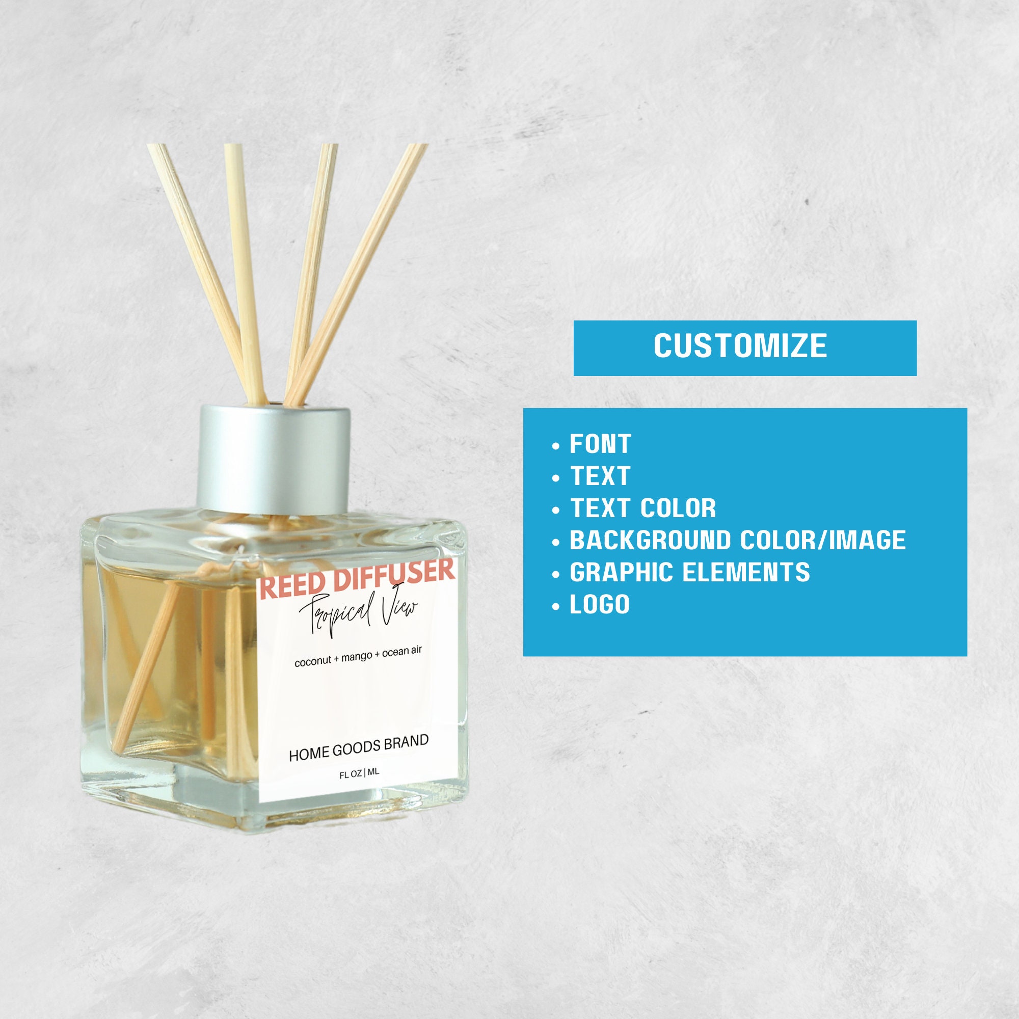 Scented Oil Diffuser Label Template Custom Fragrance Oil Diffuser Label ...