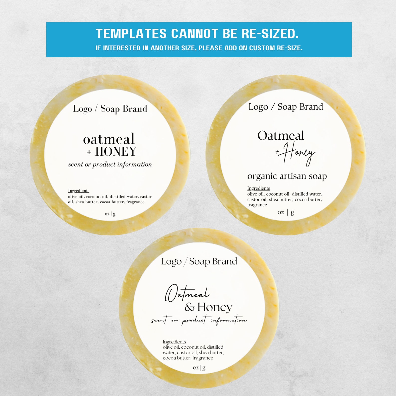 Minimalist Round Soap Bar Label Template Editable Circle Organic Soap ...