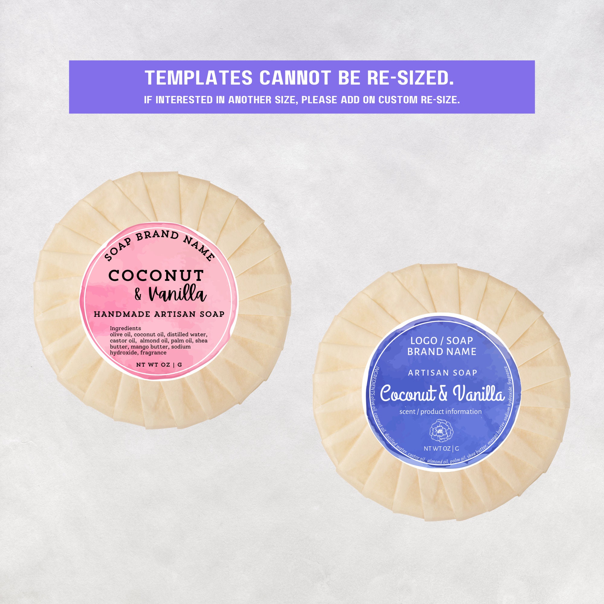 Round 2" Watercolor Soap Label Template Editable Circular 2" Soap Bar ...