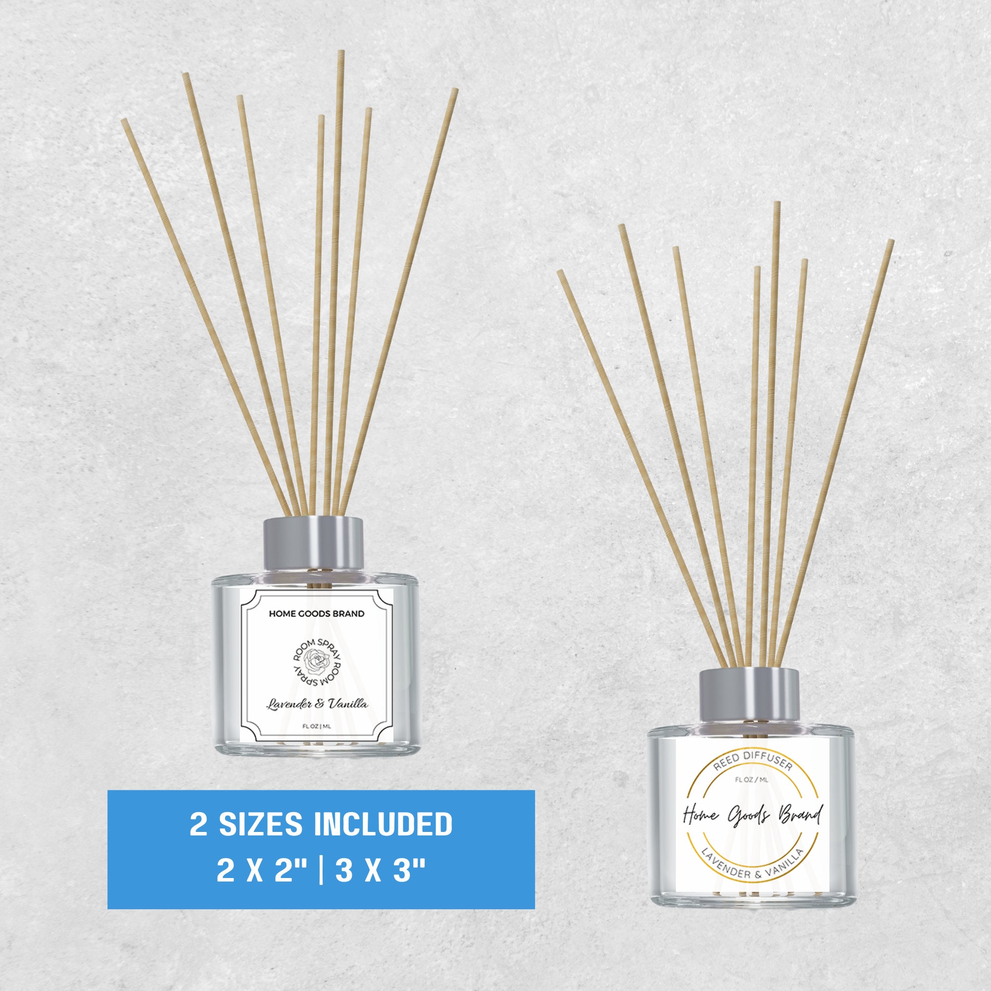 Square Reed Diffuser Label Template Editable Essential Oil Diffuser ...