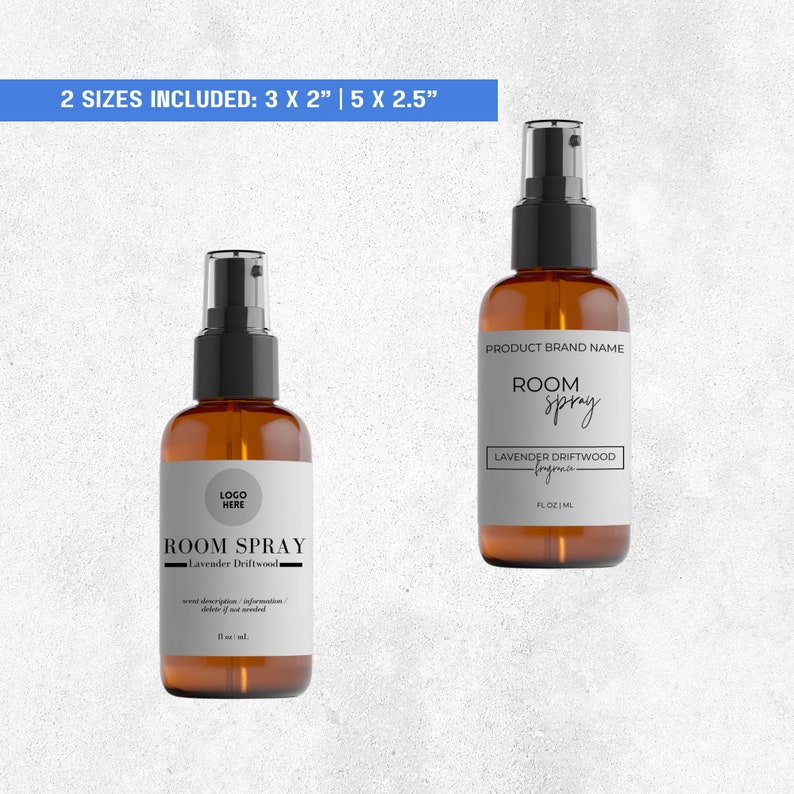Fragrance Room Spray Label Template Custom Linen Spray Label DIY Room ...