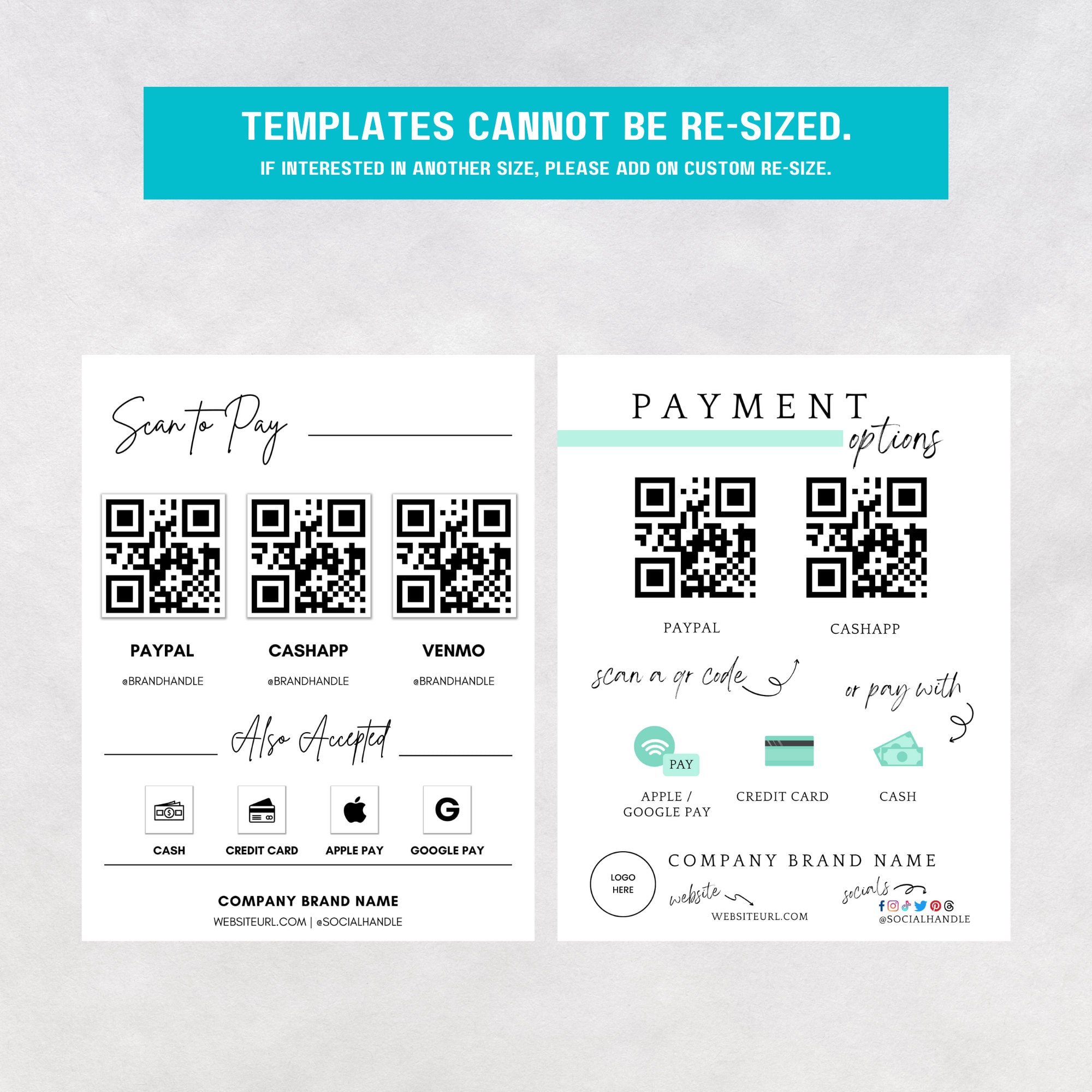 Scan to Pay QR Sign Template Editable Payment Details With QR Code Sign ...