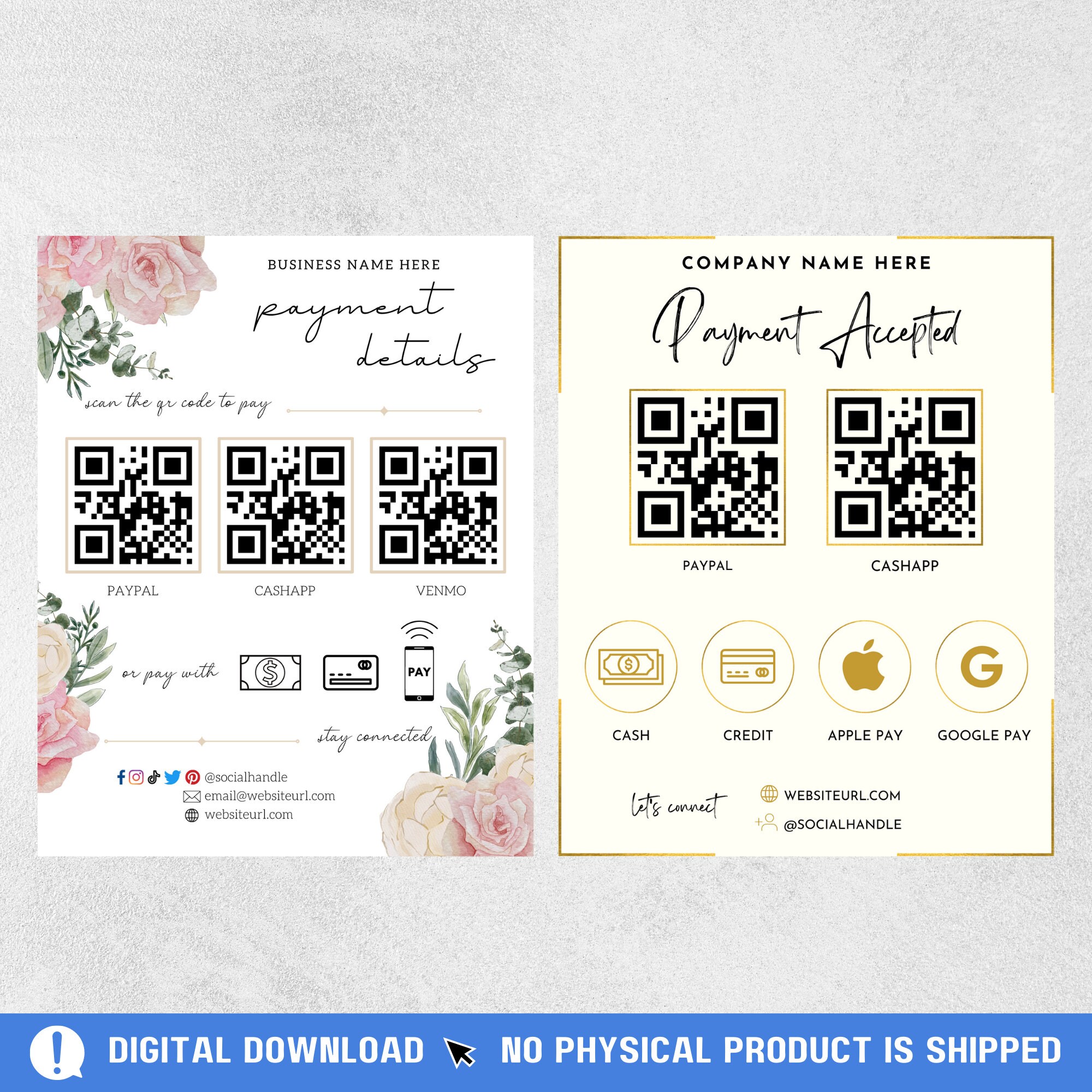 Payment Scan to Pay QR Sign Template QR Payment Table Sign Template ...