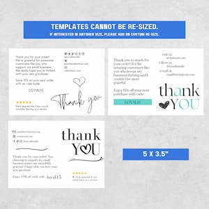 Thank You for Order Card Template Editable Handwritten Thank You Card ...