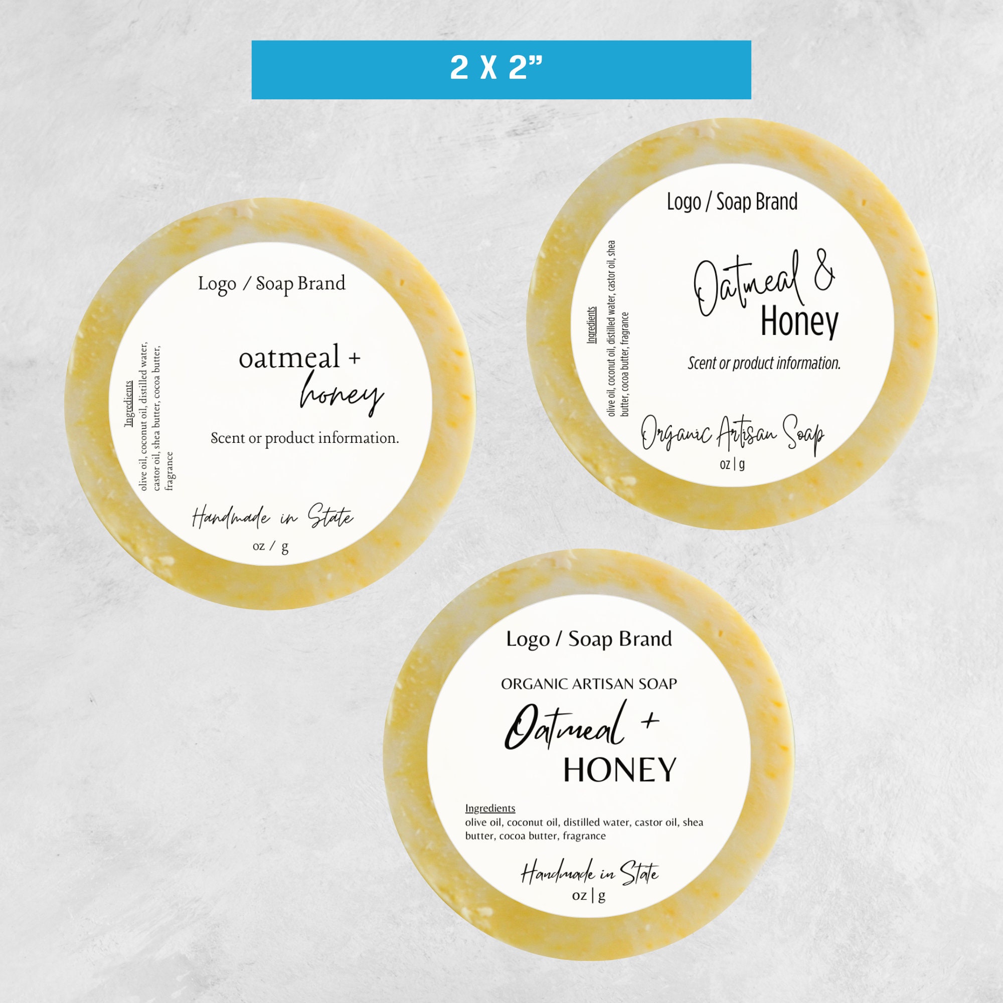 Minimalist Round Soap Bar Label Template Editable Circle Organic Soap ...