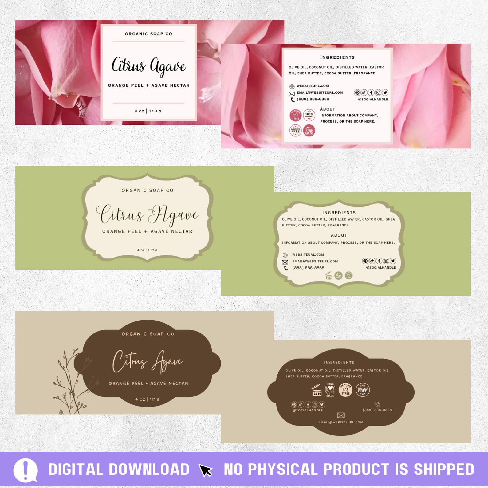 Custom Soap Bar Band Label Template Editable Soap Wrapper Label ...