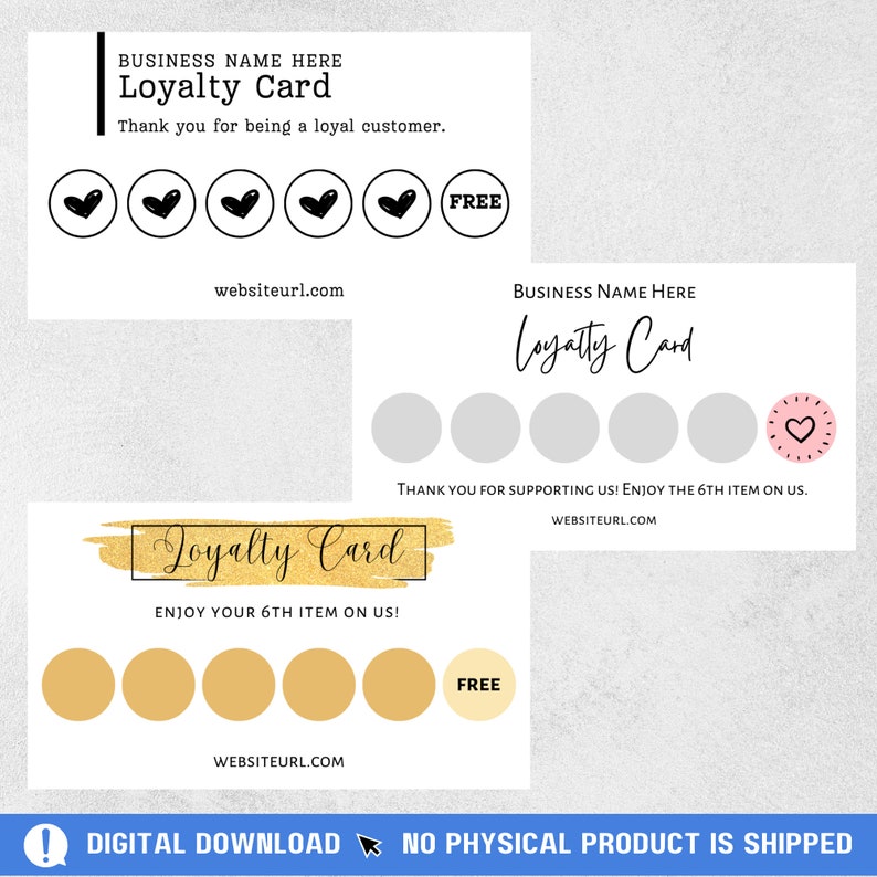 Customer Loyalty Card Template for Small Business, Product or Service ...