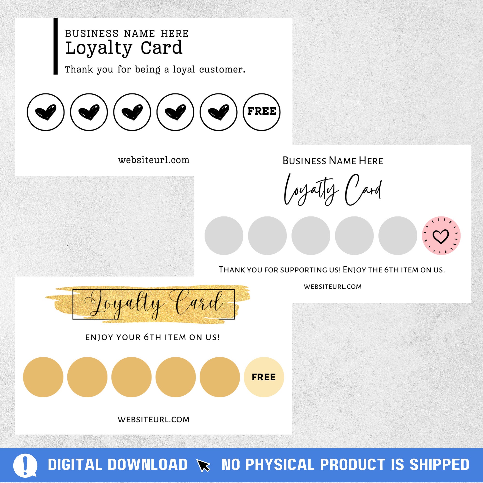 Customer Loyalty Card Template for Small Business, Product or Service ...