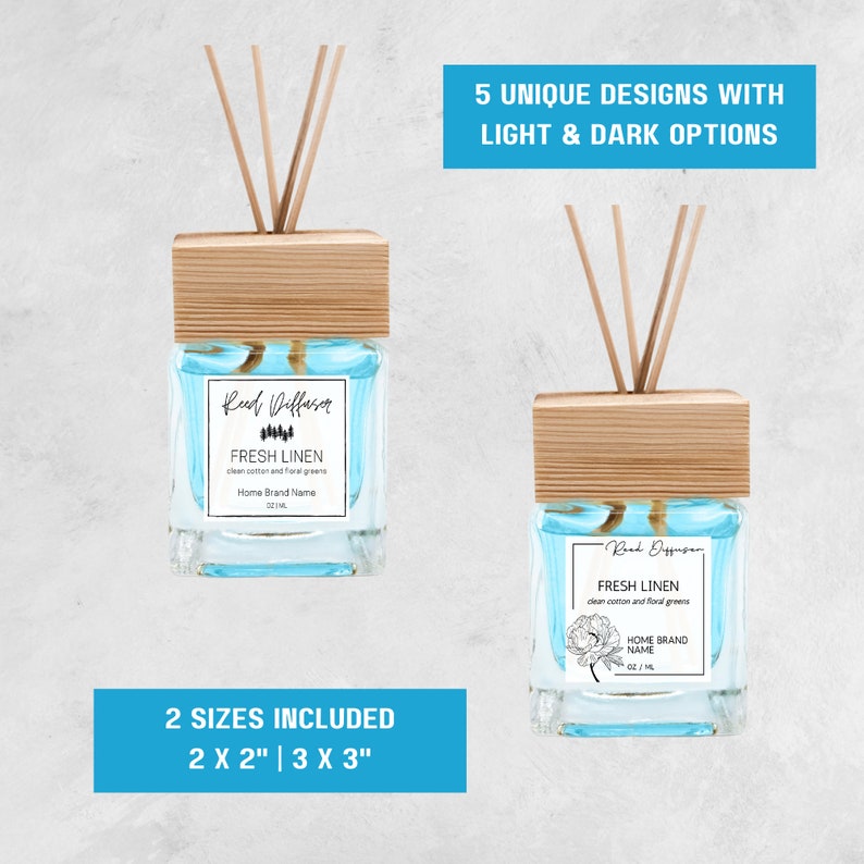 Fragrance Oil Diffuser Label Template Editable Scented Oil Reed ...