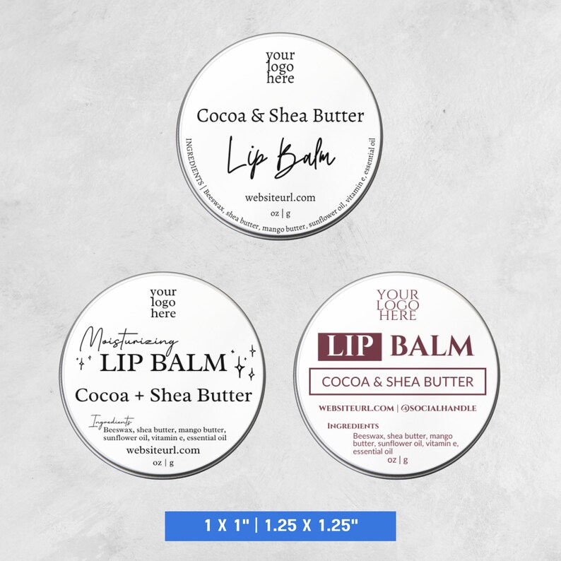 Round Lip Balm Tin Label Canva Template Editable Round Lip Balm Sticker ...