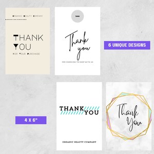 Editable 4x6" Thank You Card Template for Handmade Item Thank You for ...