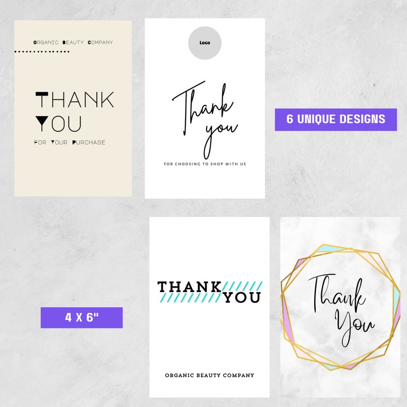 Editable 4x6 Thank You Card Template for Handmade Item Thank You for ...
