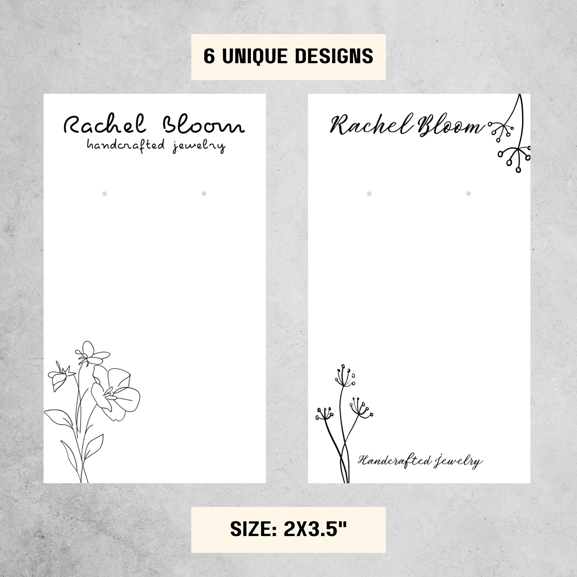 Printable Jewelry Earring Card Templates for Canva Blank Jewelry Cards ...