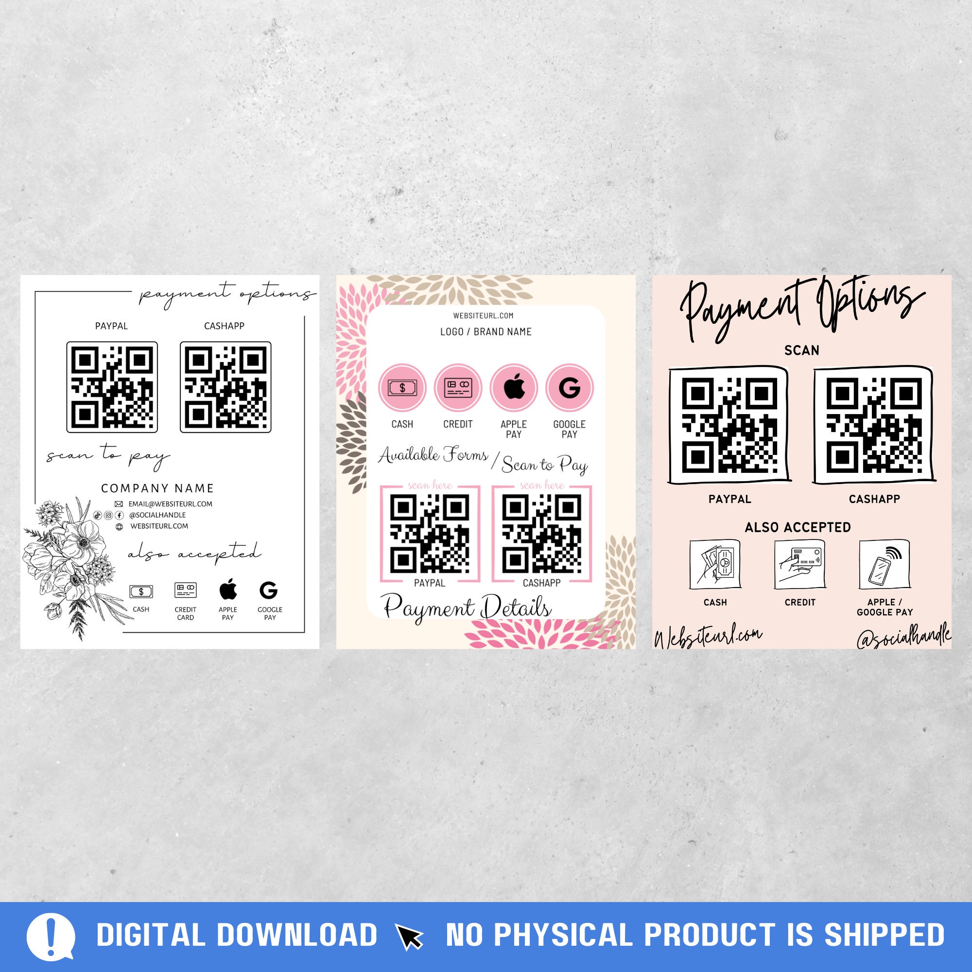 Payment Details Scan to Pay Sign Template Editable Scan to Pay Sign ...