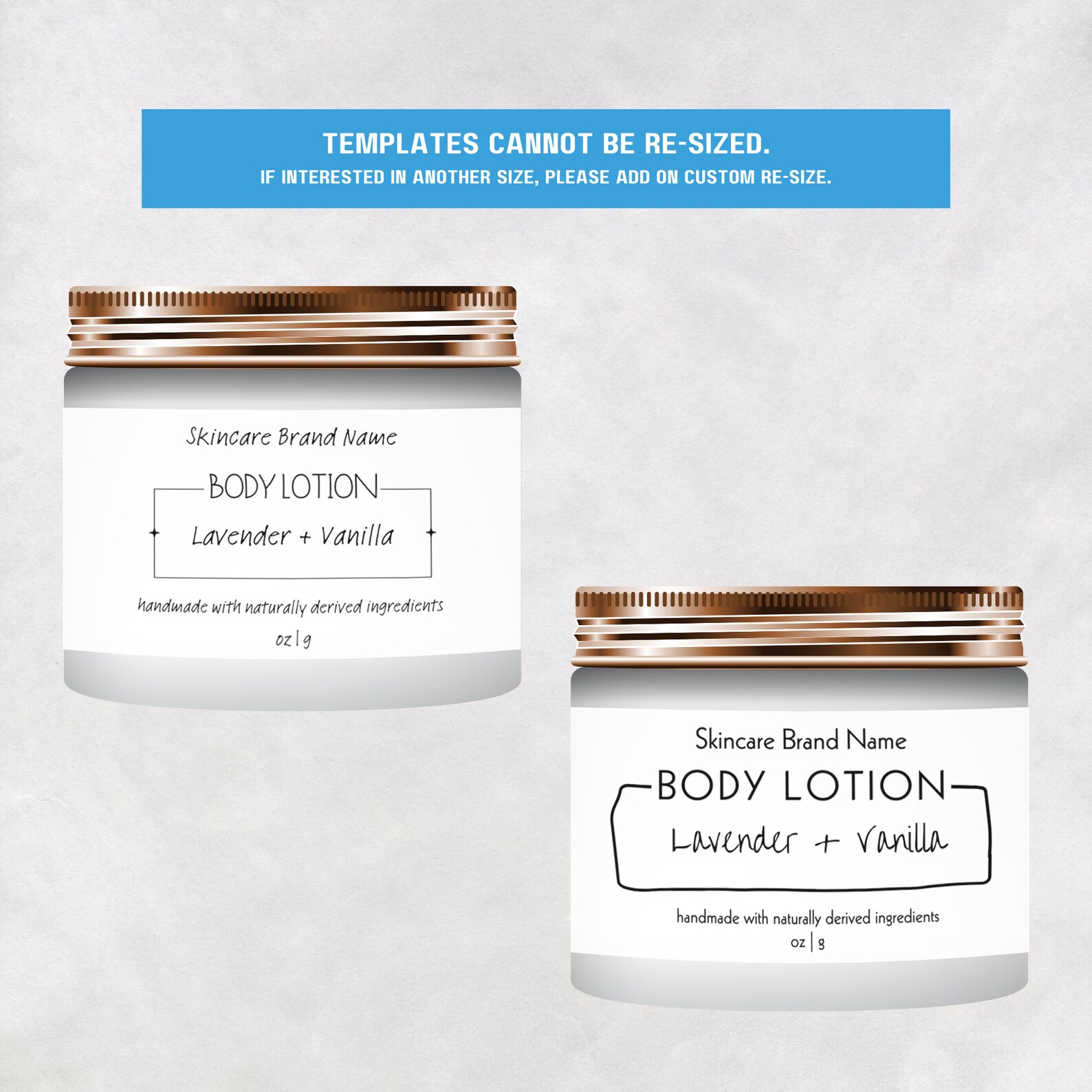 Body Lotion Wrap Around Jar Label Template Custom Skincare Moisturizer ...
