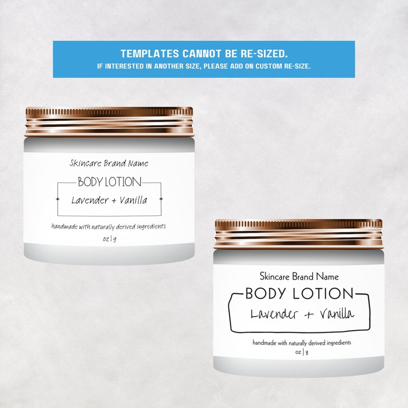 Body Lotion Wrap Around Jar Label Template Custom Skincare Moisturizer ...