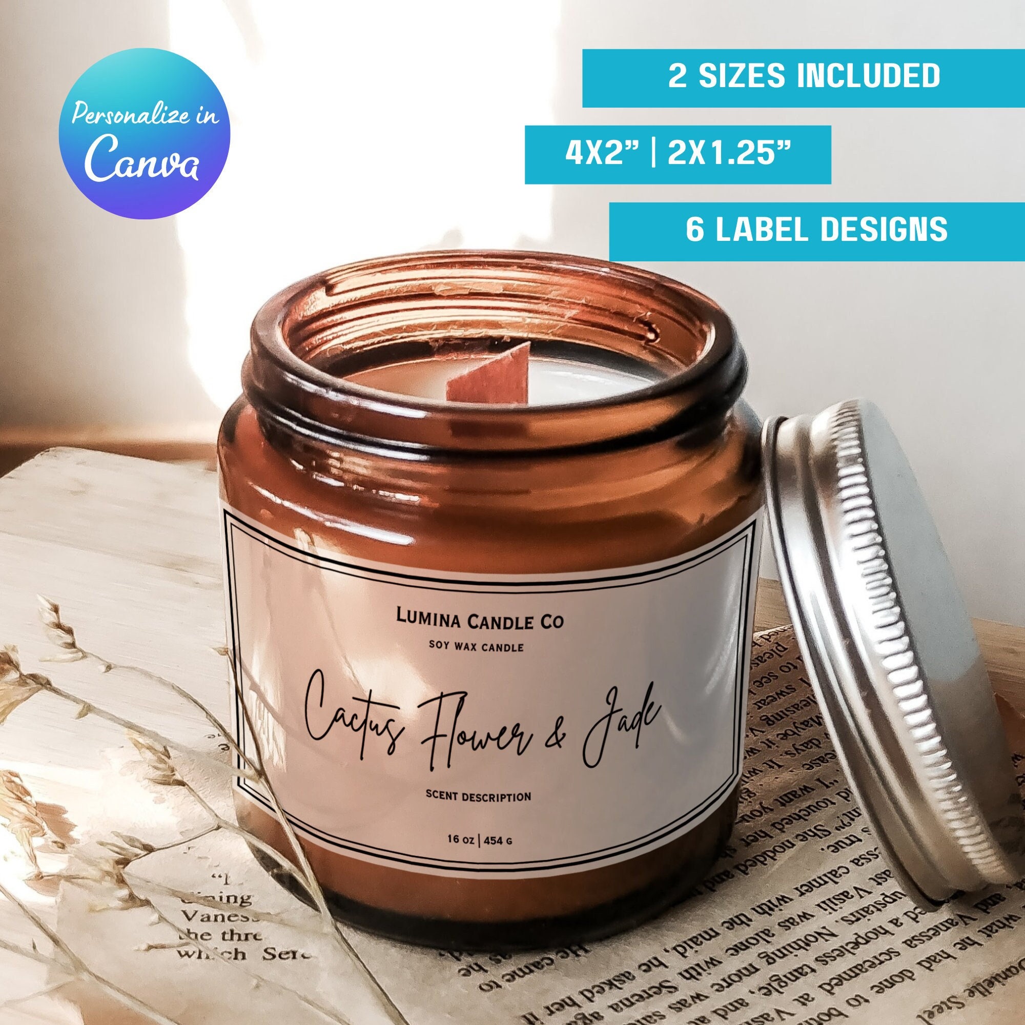 Apothecary Candle Jar Label Template Custom DIY Candle Jar Label ...