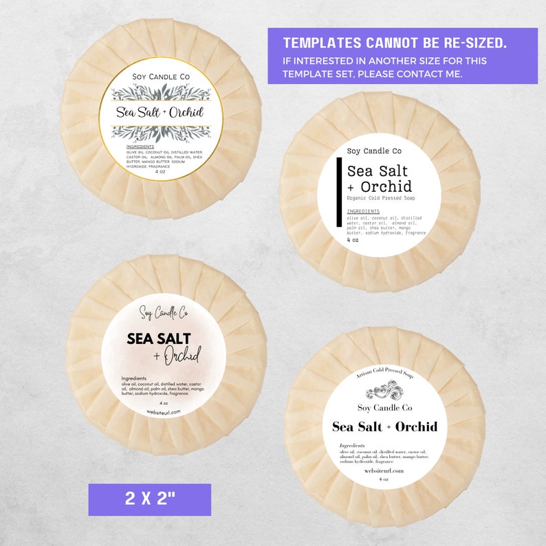 Handmade Circular 2" Soap Label Template Editable Soap Sticker Print at ...