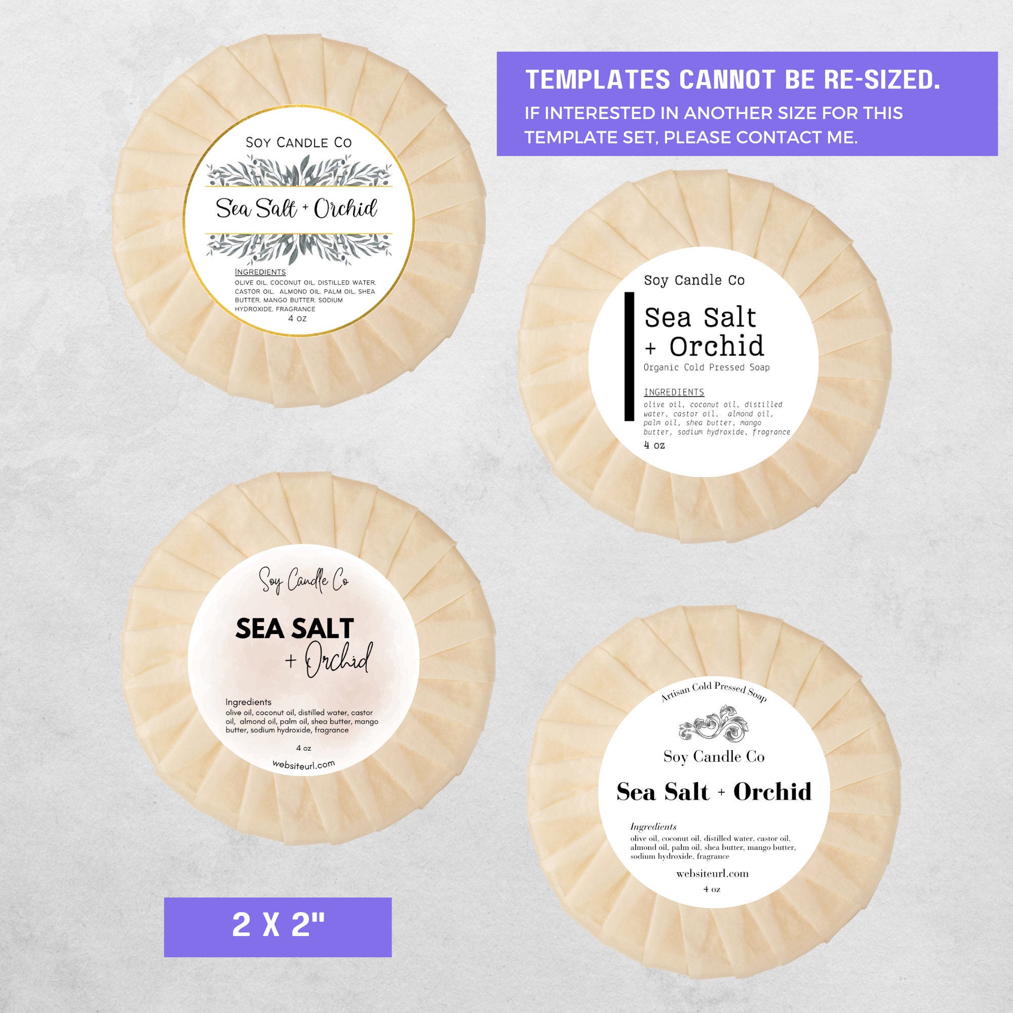 Handmade Circular 2" Soap Label Template Editable Soap Sticker Print at ...