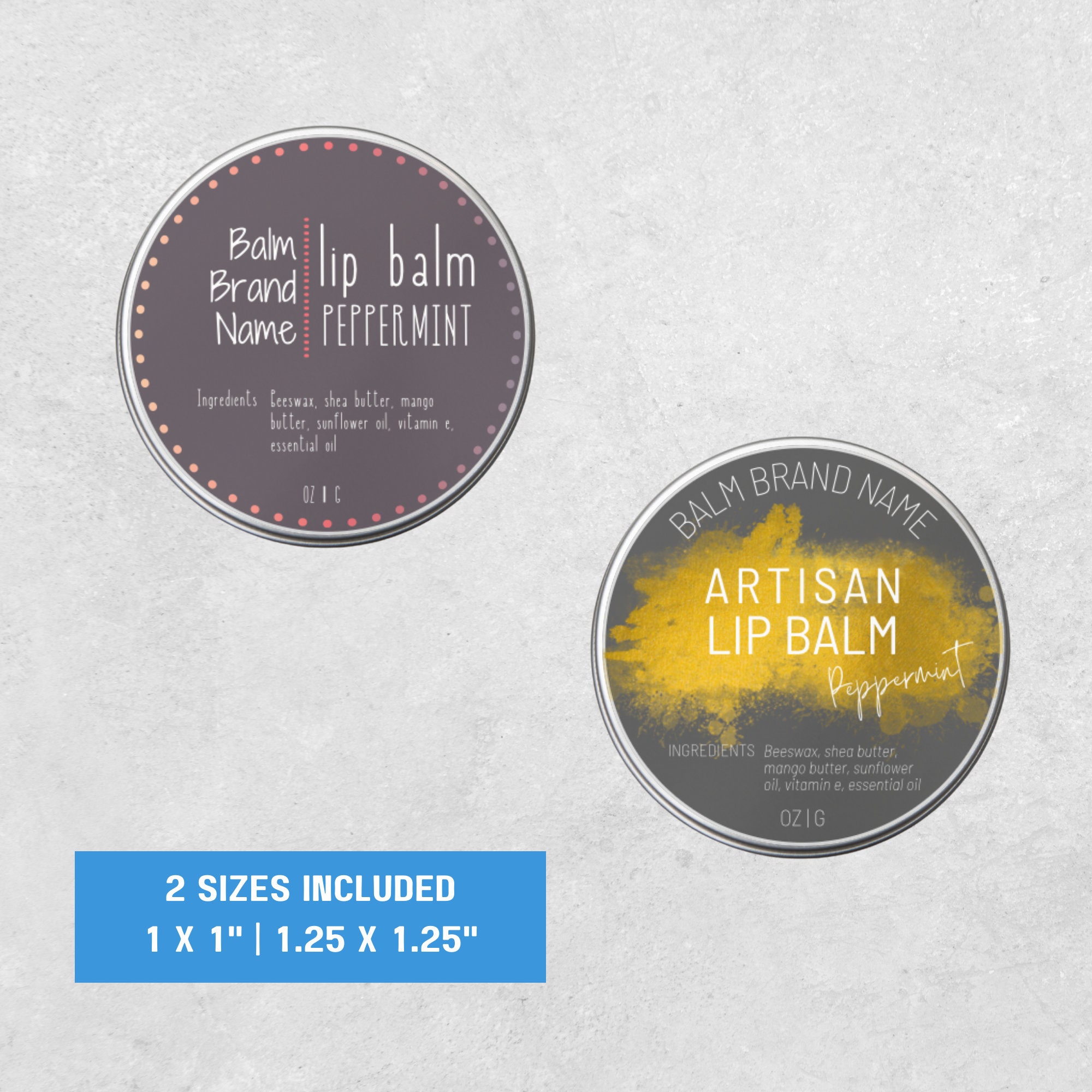 Editable Round Lip Balm Label Template Custom Circle Lip Balm Tin Label ...