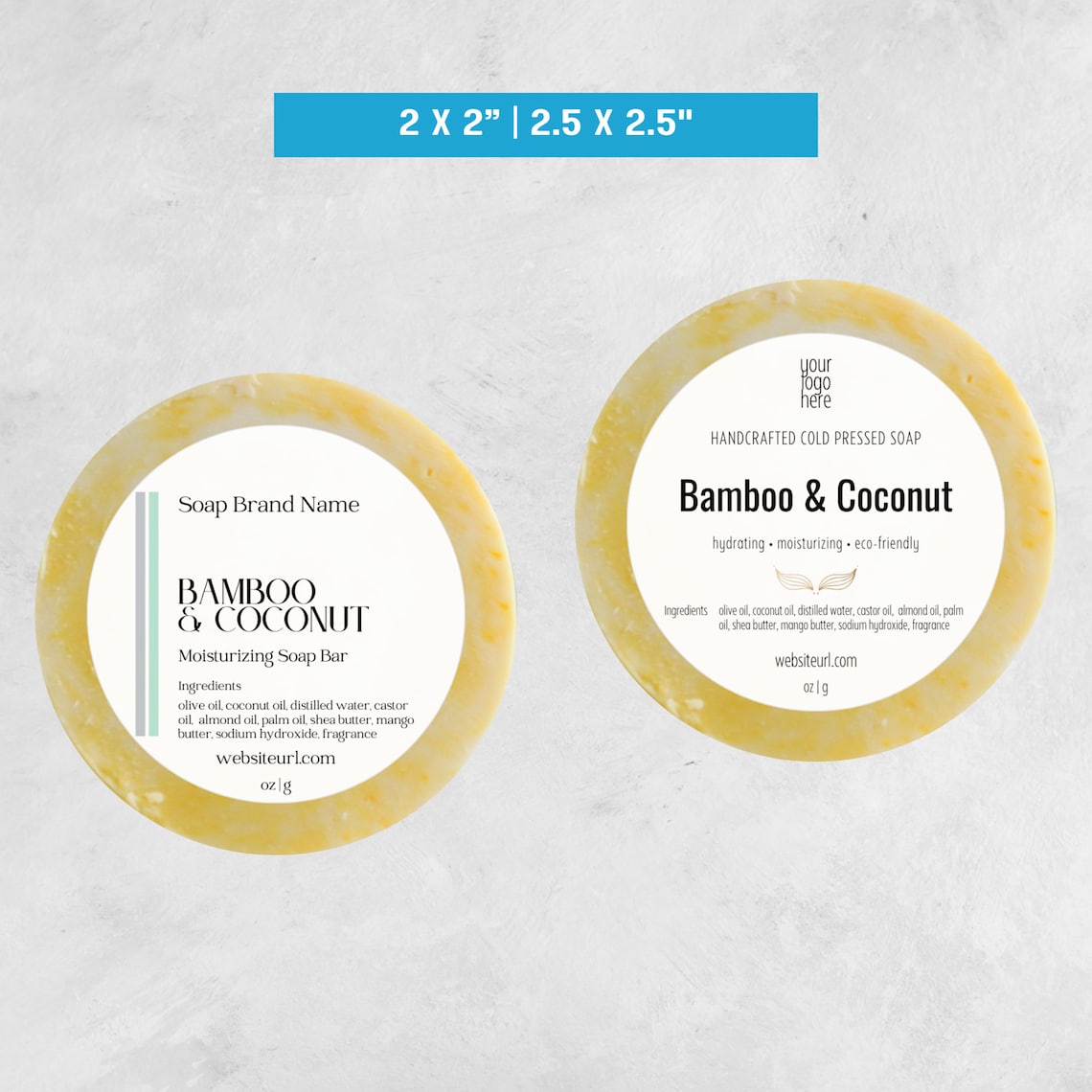 Round Soap Bar Label Template DIY Custom Circle Handmade Soap Label ...