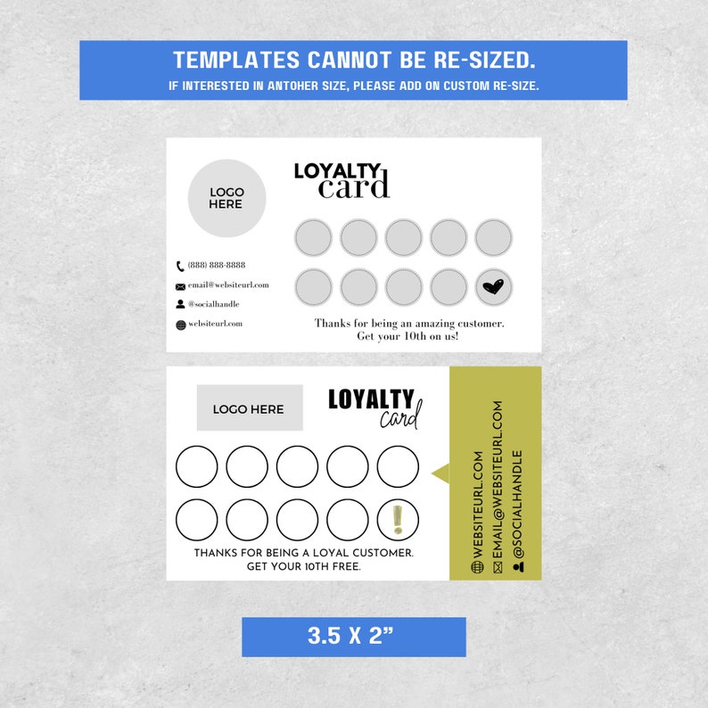Loyalty Program Reward Card Template Editable Reward Program Card ...