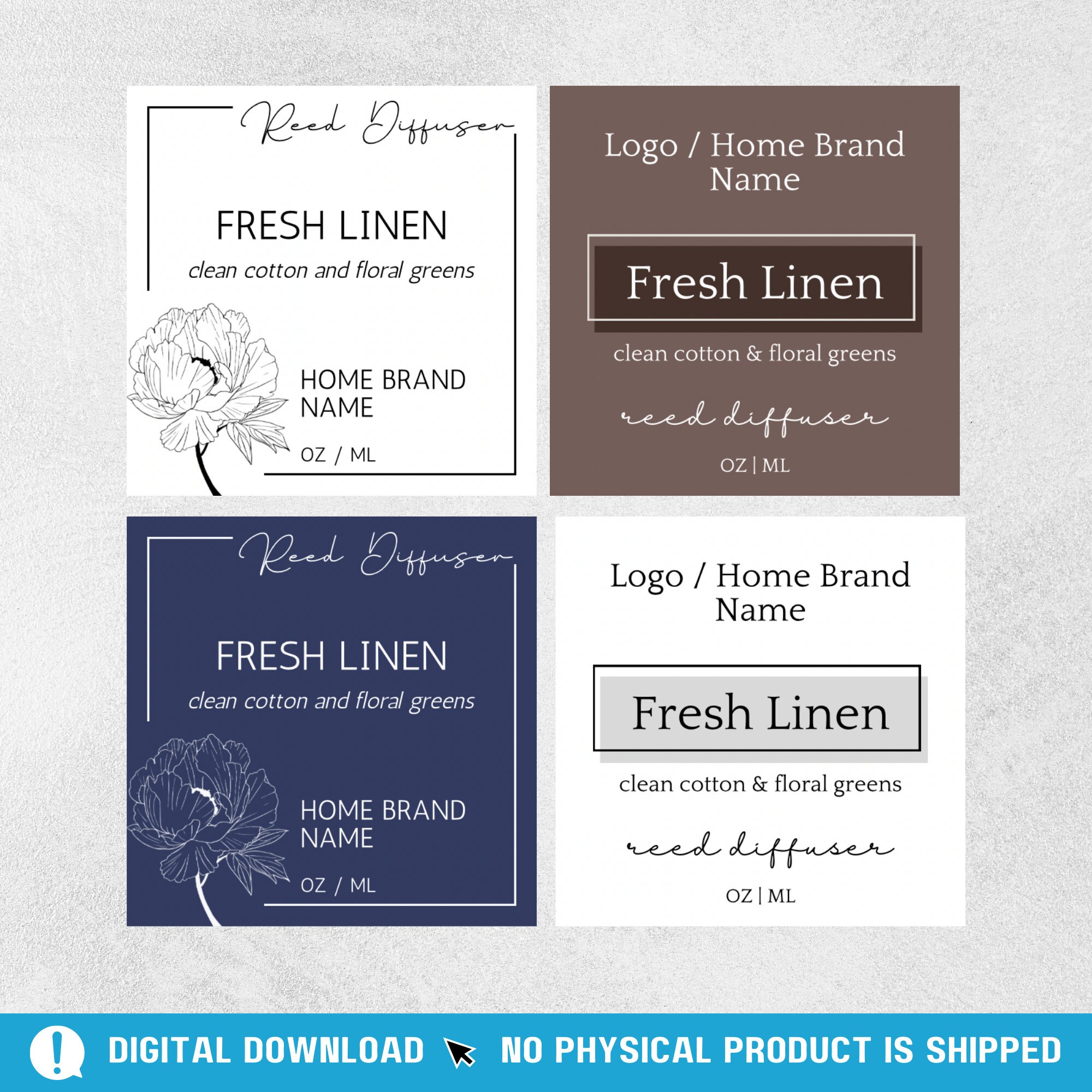 Fragrance Oil Diffuser Label Template Editable Scented Oil Reed ...