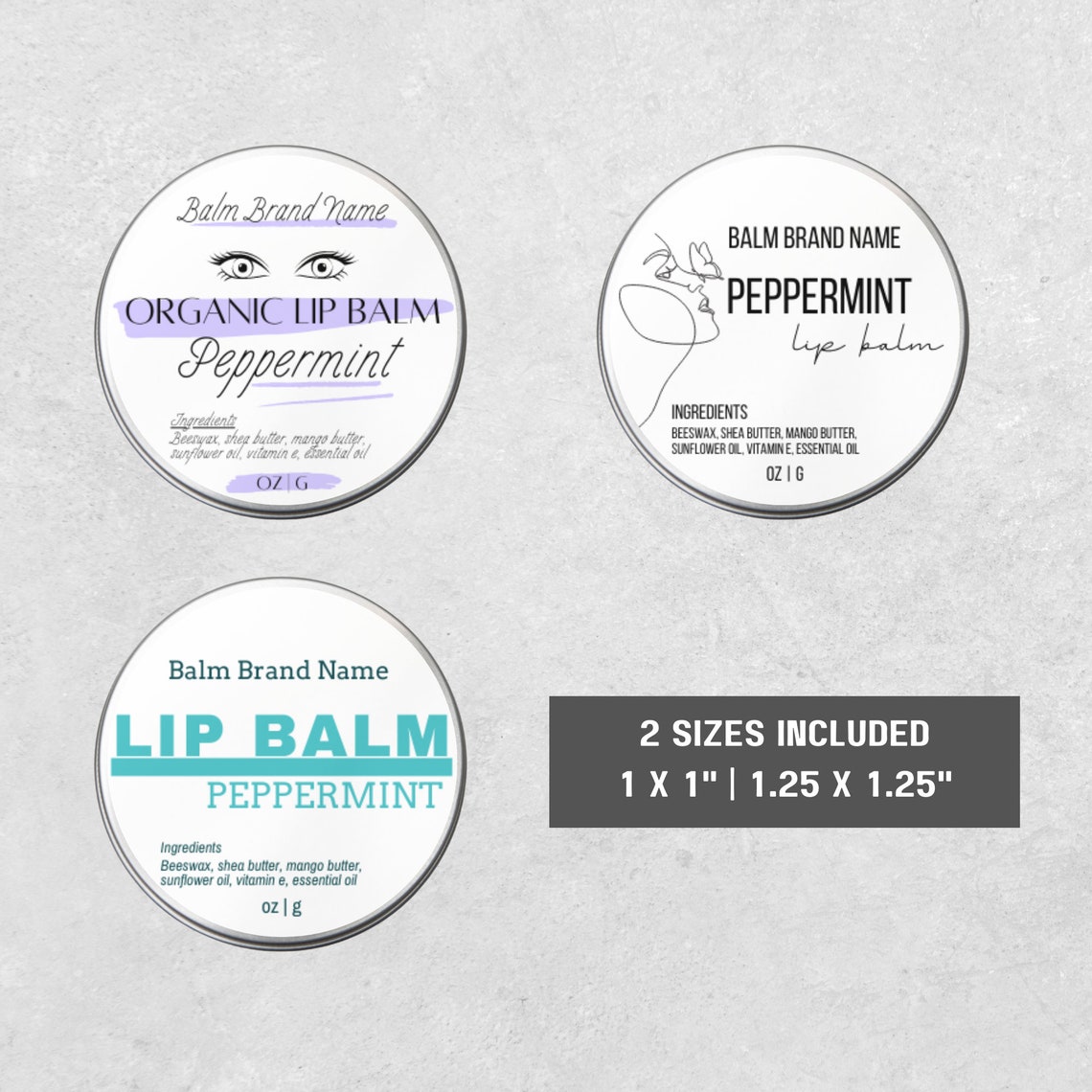 Round Lip Balm Tin Label Template Editable Lip Balm Sticker in - Etsy