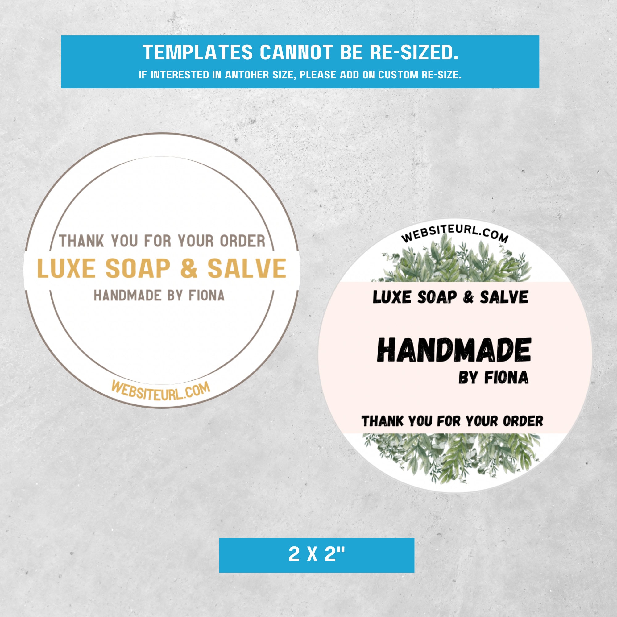 Round Handmade/thank You Label Template Custom Circle Handmade Sticker ...