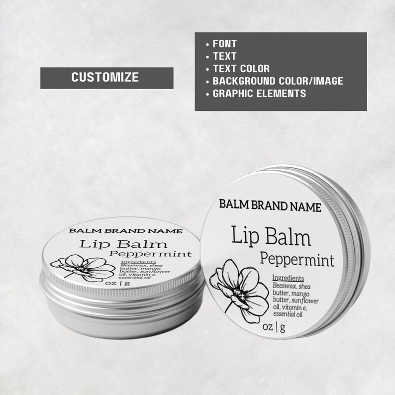 Round Lip Balm Tin Label Template Editable Lip Balm Sticker in Canva ...