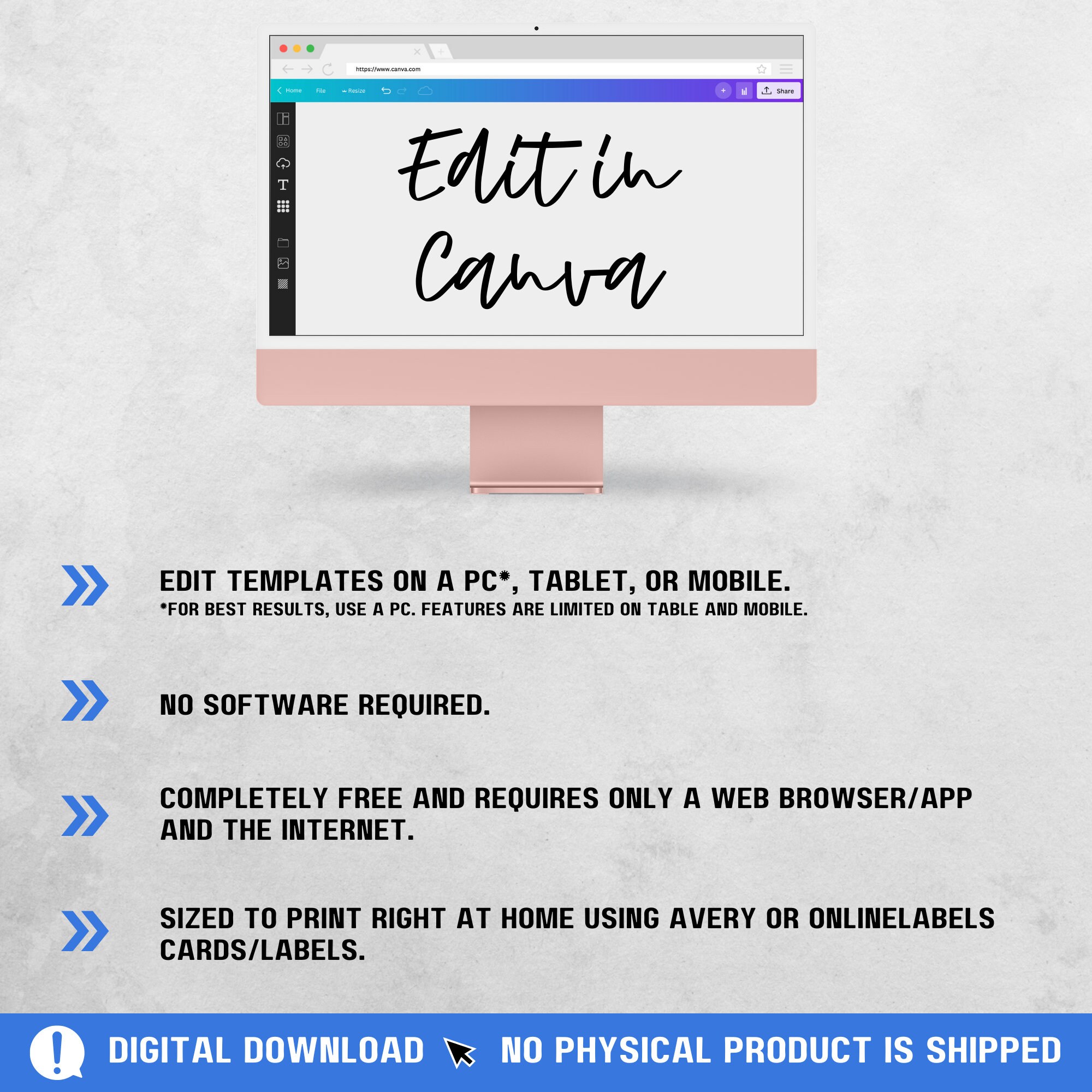 Minimalist Social Media Card Template Editable Handwritten - Etsy