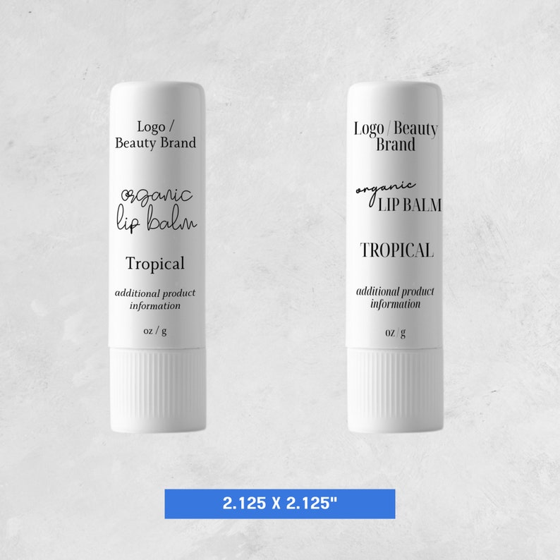 Organic Lip Balm Tube Label Template Custom Handmade Lipstick Tube ...