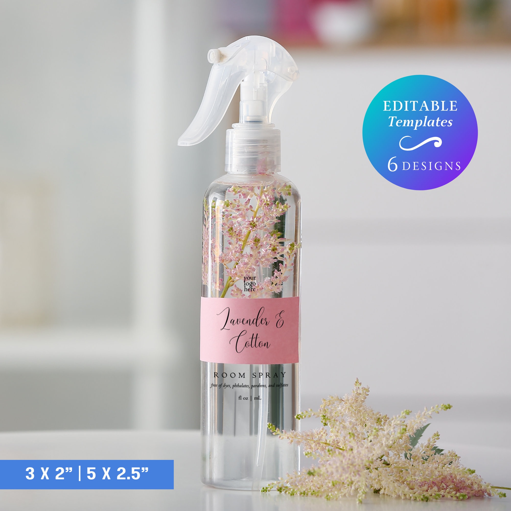 Room Refresher Spray Wrap Around Label Template Editable Canva Template ...