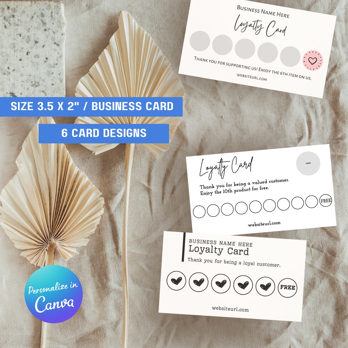 Customer Loyalty Card Template for Small Business, Product or Service ...
