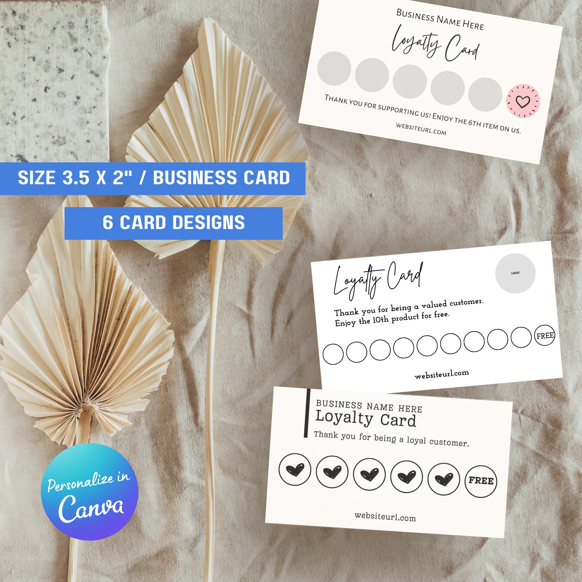 Customer Loyalty Card Template for Small Business, Product or Service ...