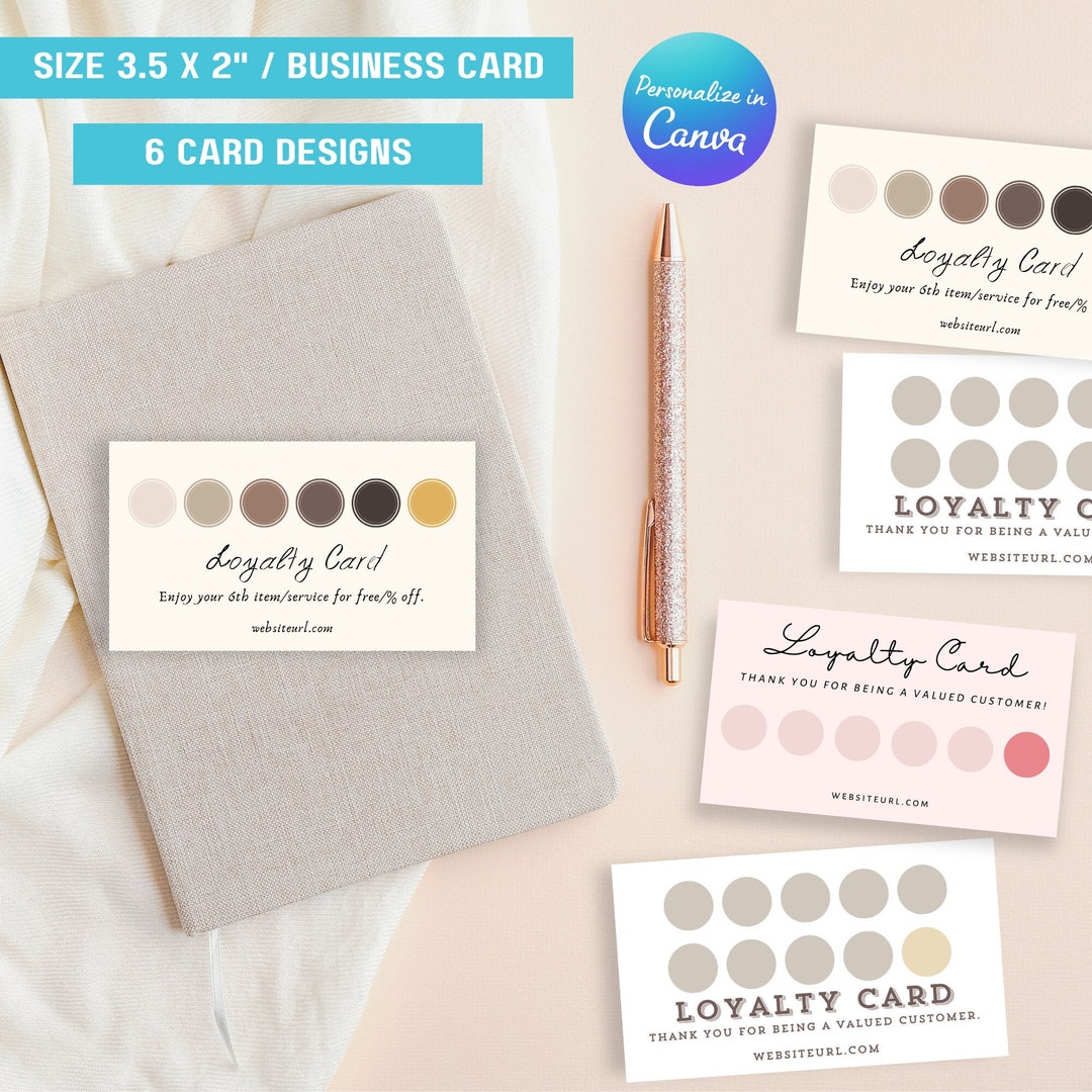 Loyalty Program Card Template Editable Product, Coffee, Salon or ...