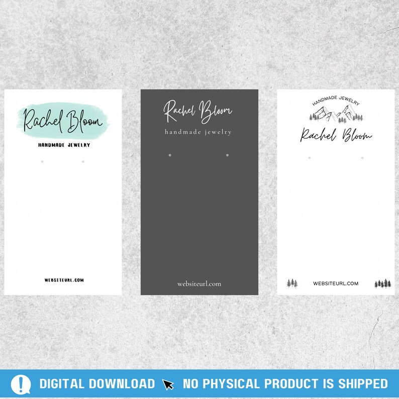 Customizable Earring Card Template Printable Jewelry Earring Display ...