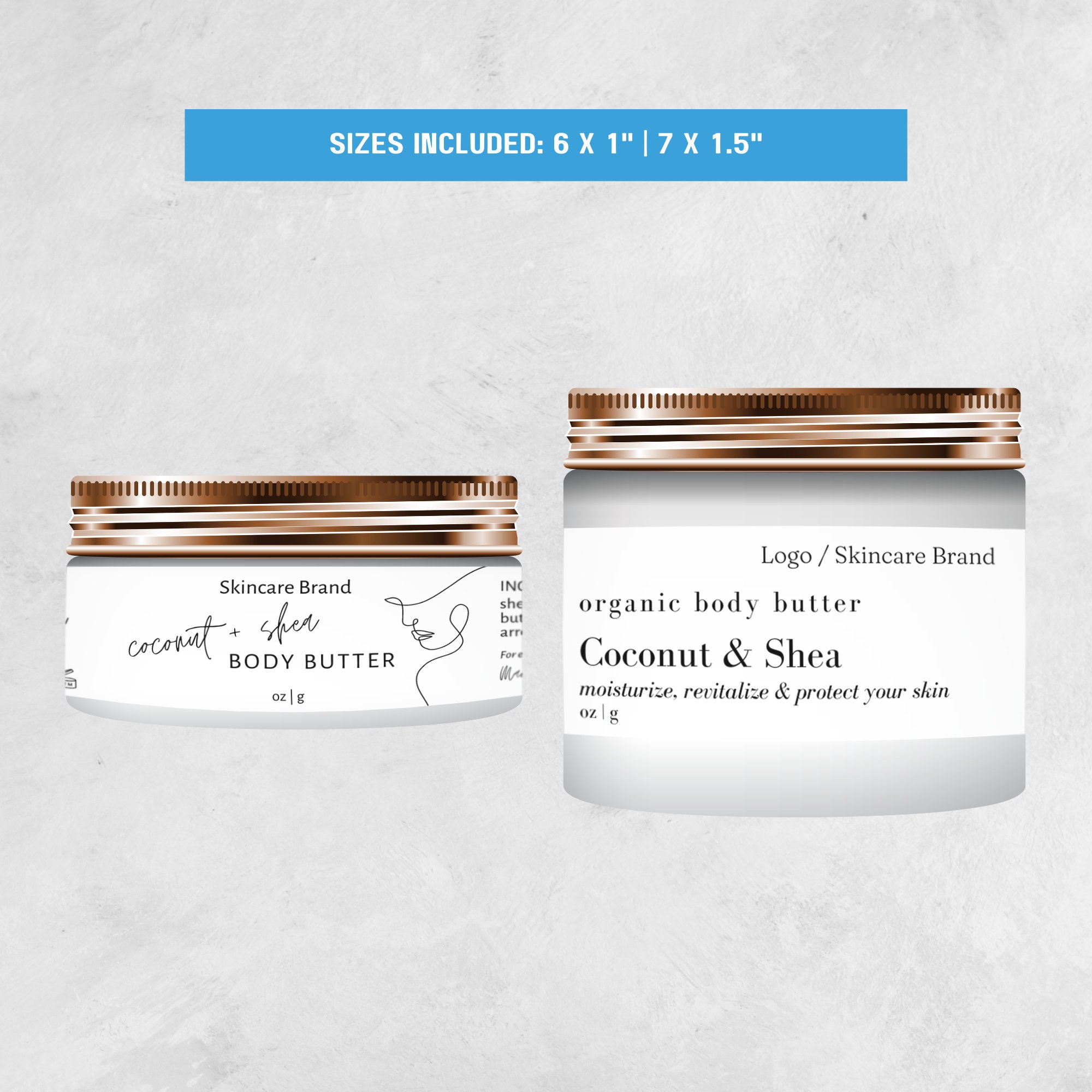 Body Butter Wrap Around Label Template Custom Skincare Jar Label ...