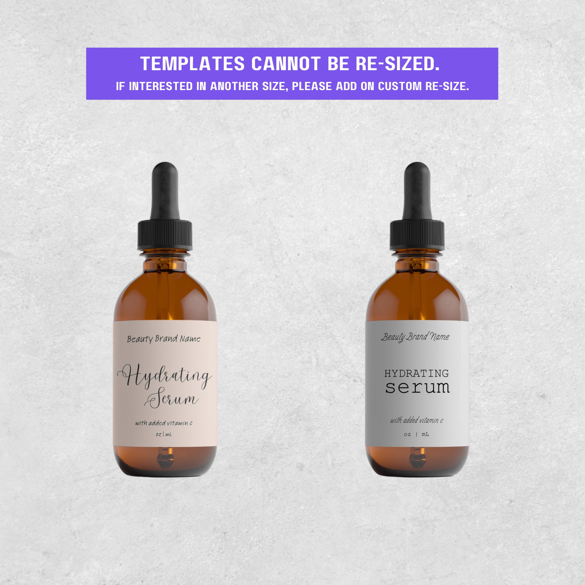 Cosmetic Serum Bottle Label Template Skincare Serum Dropper Label ...