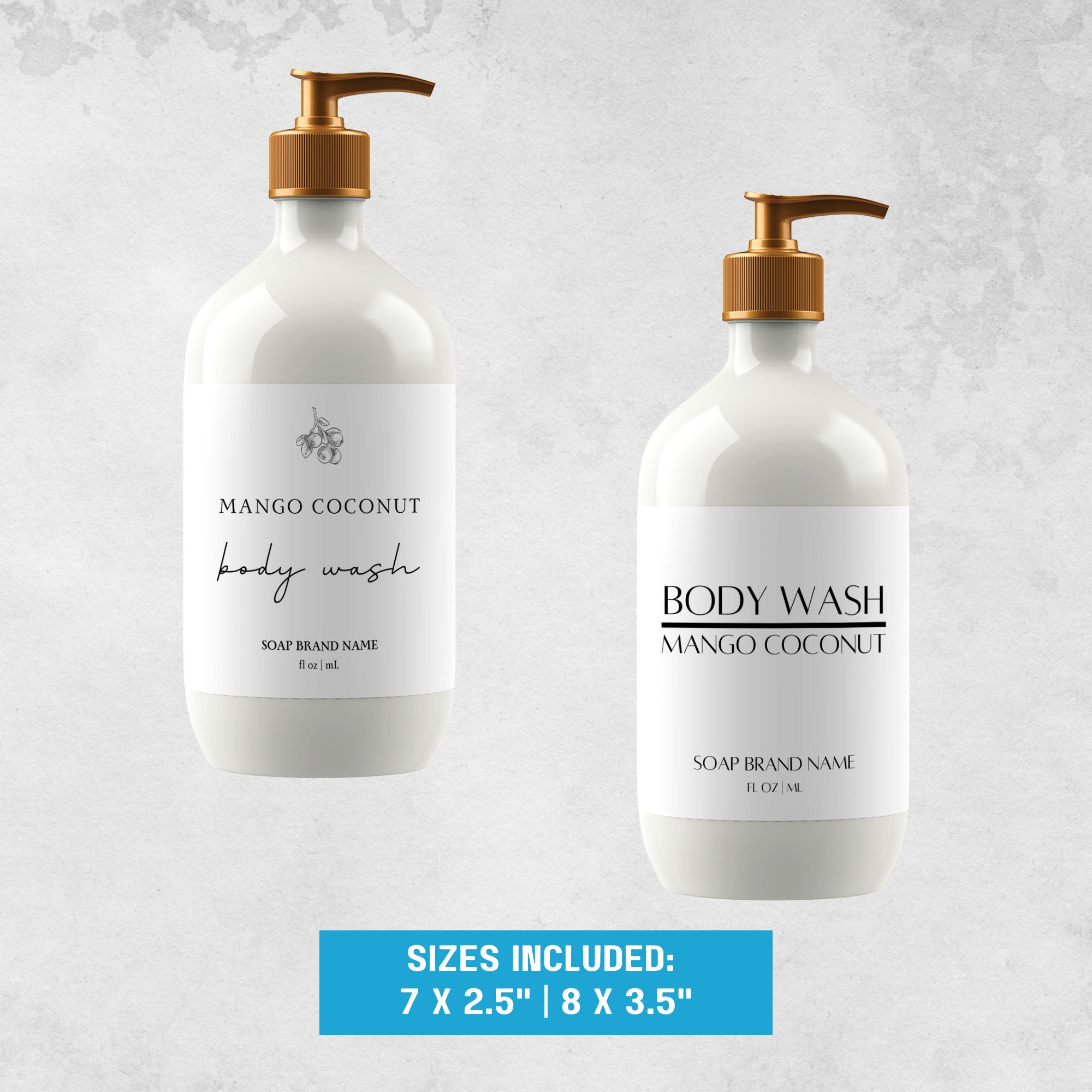 Body Wash Wrap Around Label Template Editable Liquid Soap Label DIY ...