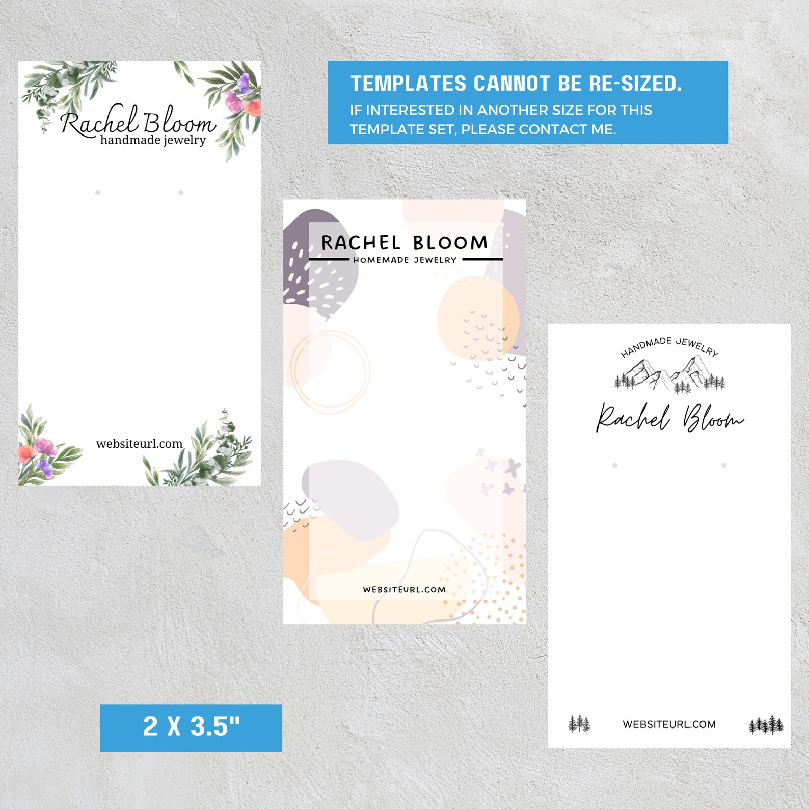 Customizable Earring Card Template Printable Jewelry Earring Display ...