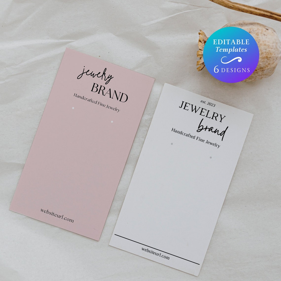 Editable Earring Card Holder With Punch Holes Earring Display - Etsy