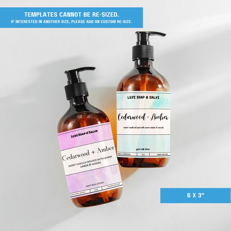 Wrap Around Lotion Bottle Label Template Customizable Handmade Lotion ...