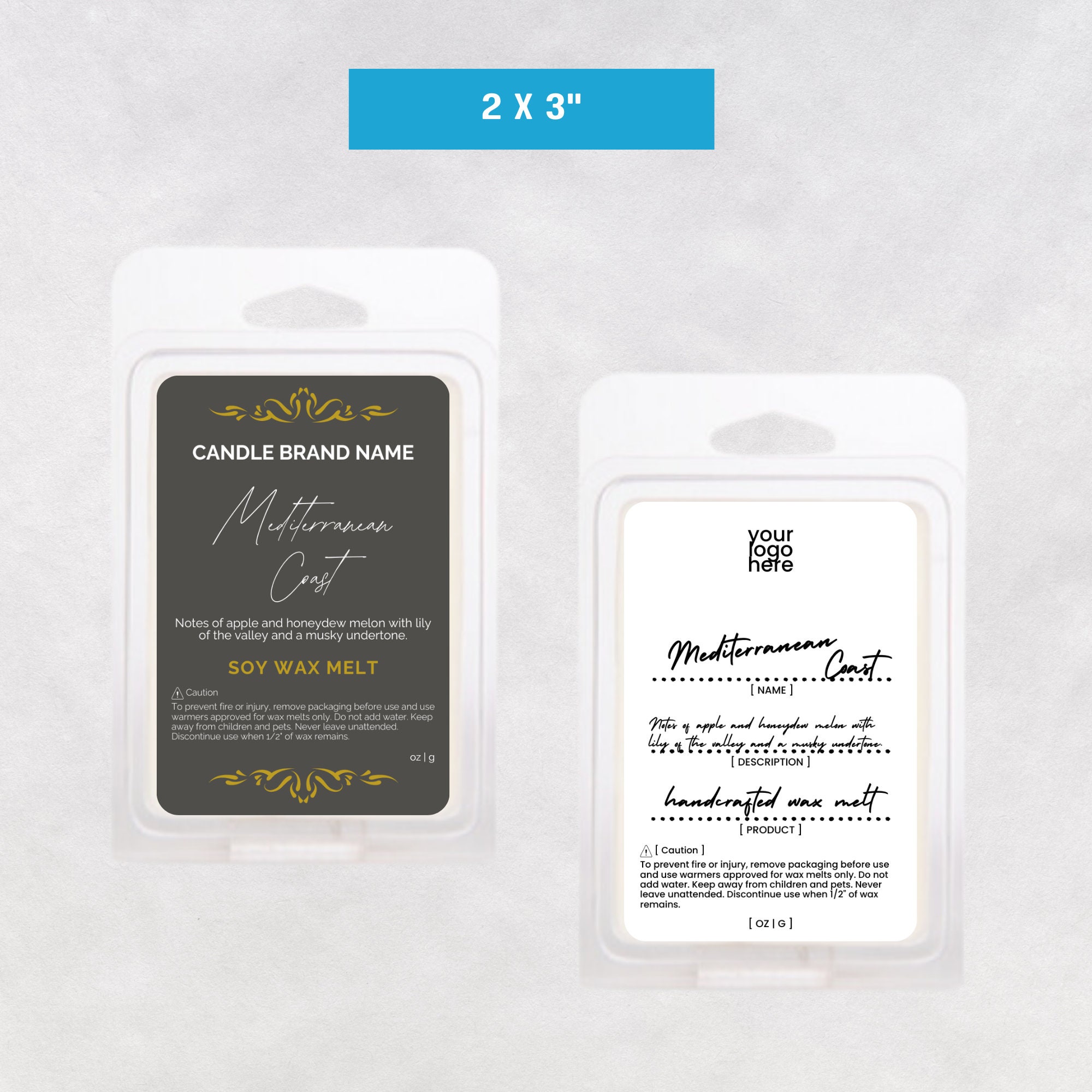 Custom Wax Melt Clamshell Label Canva Template Editable Soy Wax ...