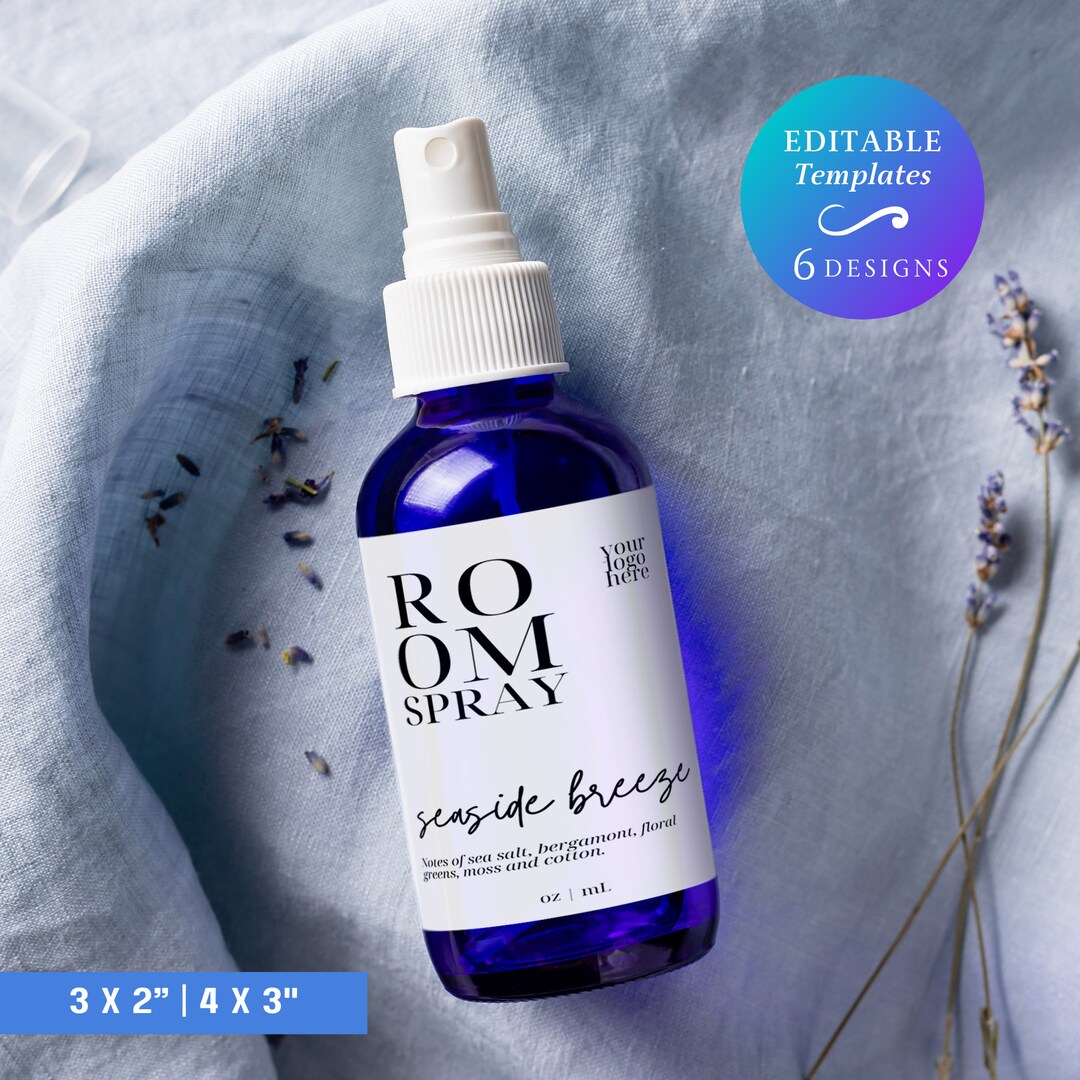 Room Deodorizer Spray Label Canva Template Editable Fragrance Spray ...