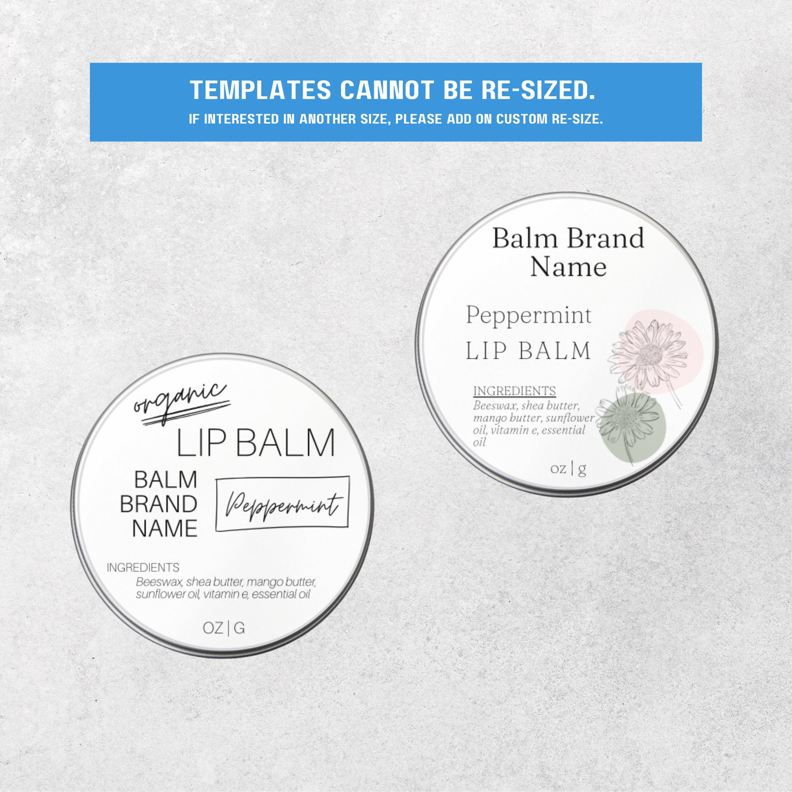 Editable Round Lip Balm Label Template Custom Circle Lip Balm Tin Label ...