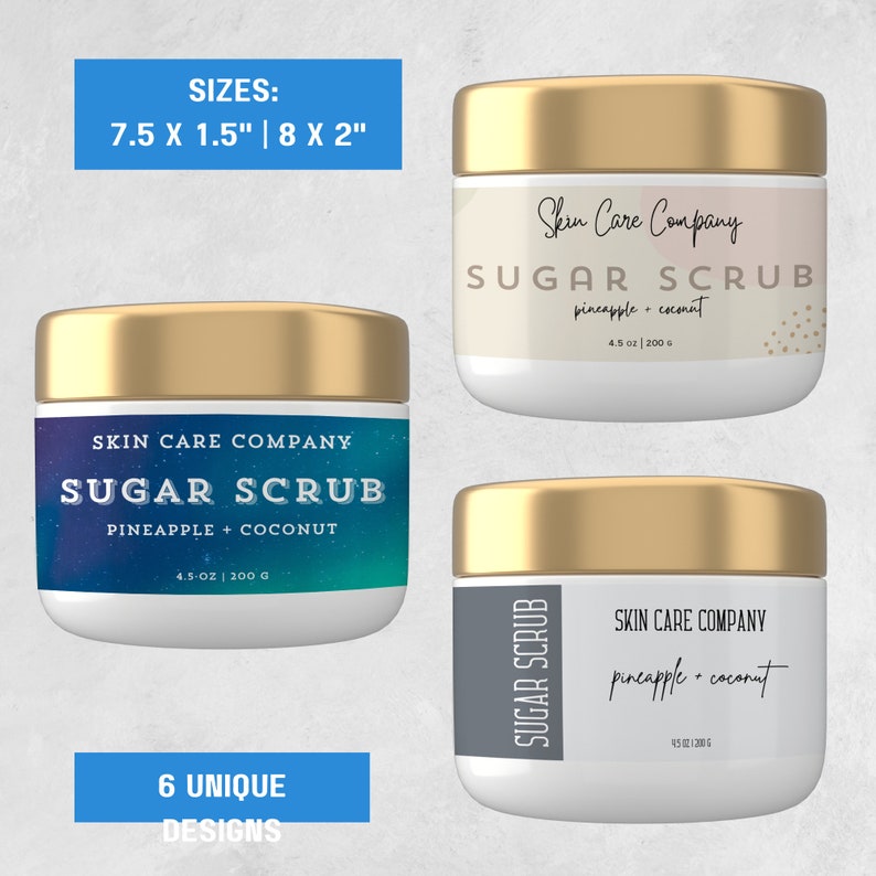 Hand & Body Skincare Sugar Scrub Label Template Custom Sugar Scrub Foot ...