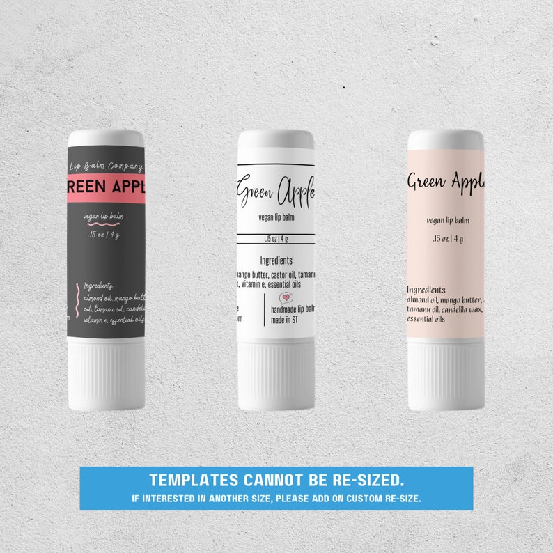 Printable Lip Balm Label Template DIY Blank Tube Lip Balm Label ...