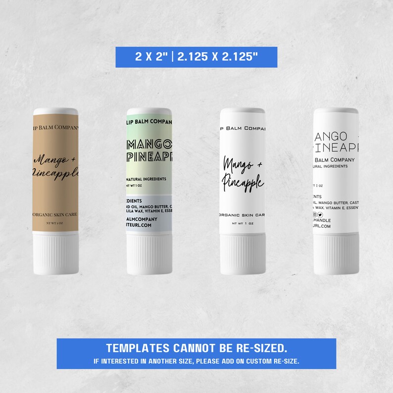 Editable Lip Balm Label Template for Canva DIY Organic Lip Balm Tube ...