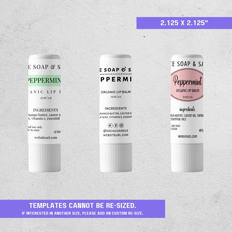 Custom Lip Balm Label Template Printable Blank Tube Lip Balm Label ...